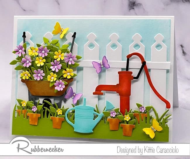 Make A Pretty Die Cut Garden Card - Kittie Kraft