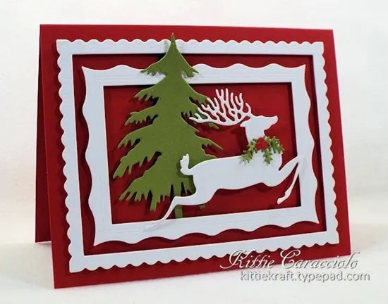Clean and Simple Framed Reindeer - Kittie Kraft