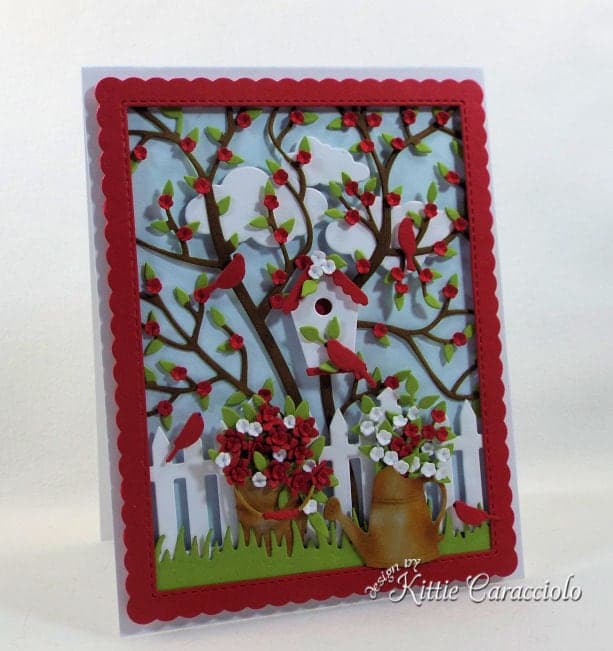 Die Cut Bird House Scene - Kittie Kraft