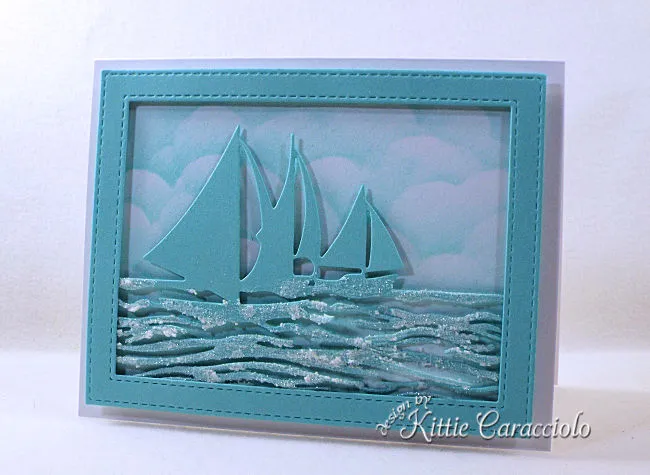 Die Cut Sailboat Frame Scene - Kittie Kraft