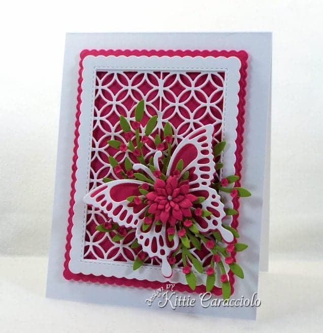 Lattice and Butterfly with Flowers - Kittie Kraft