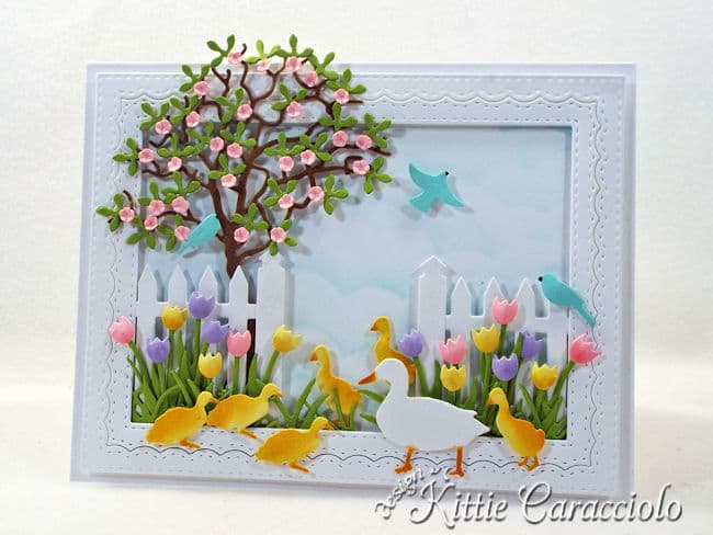 Die Cut Spring Duck Scene - Kittie Kraft