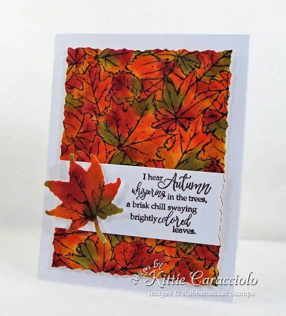 Autumn Leaves Background Card - Kittie Kraft