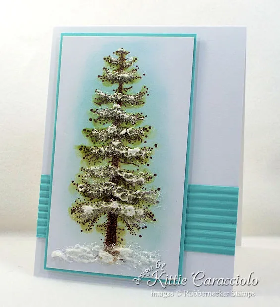 Snowy Pine Tree Card - Kittie Kraft