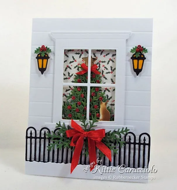Christmas Tree Window Card - Kittie Kraft