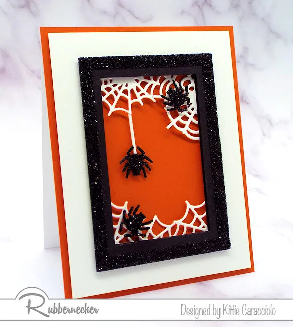 Glittery Halloween Spider Greeting Cards - Kittie Kraft