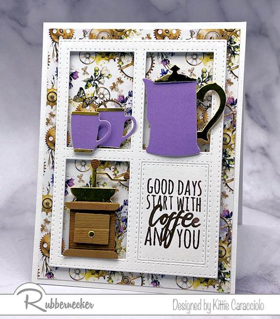 A Fun Retro Style Coffee Themed Card Idea - Kittie Kraft