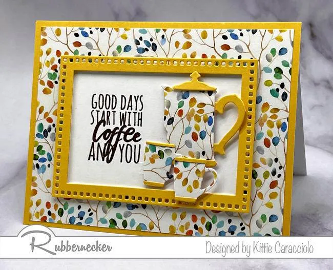 A Handmade Coffee Card With Patterned Paper - SO Pretty! - Kittie Kraft