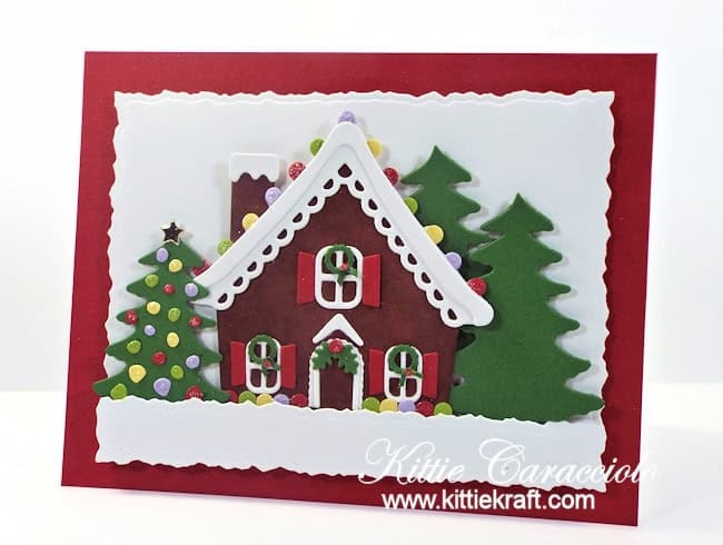 Gingerbread House Scene Card - Kittie Kraft