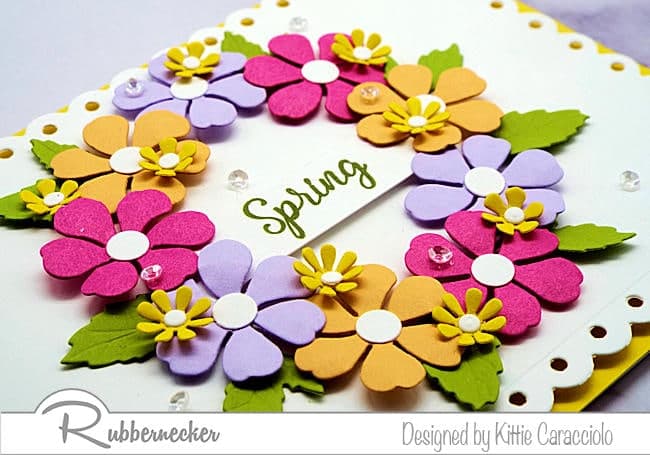 How to Make a Flower Wreath For a Card - Kittie Kraft